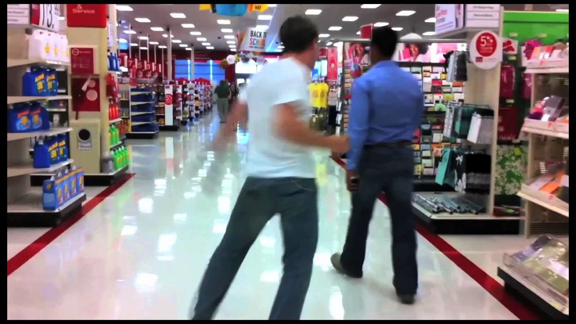 A man in a Target turns heads when he busts some moves in the store ...