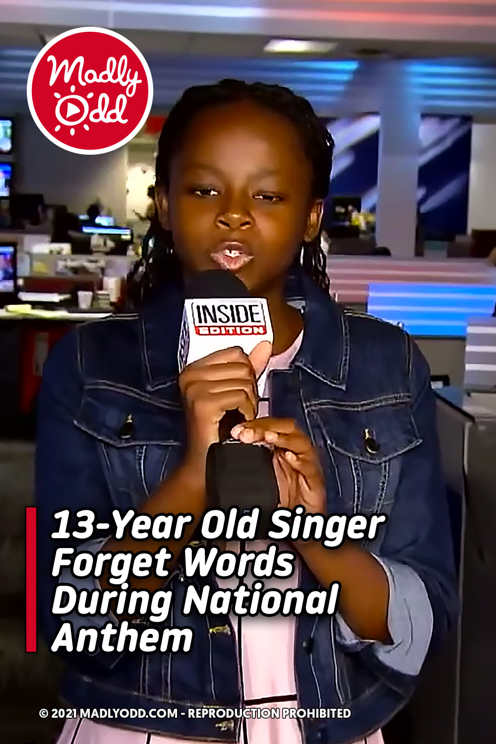 13-Year Old Singer Forget Words During National Anthem – Madly Odd!