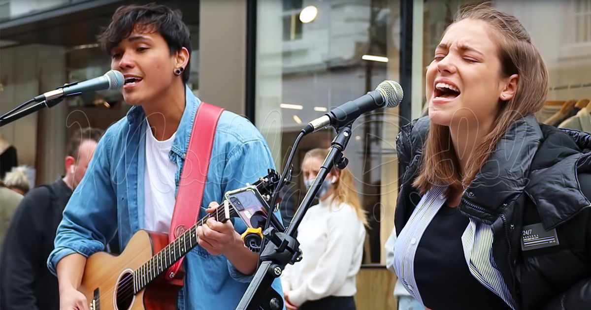 Allie Sherlock sings ‘Shallow’ to warm the hearts of passerby’s