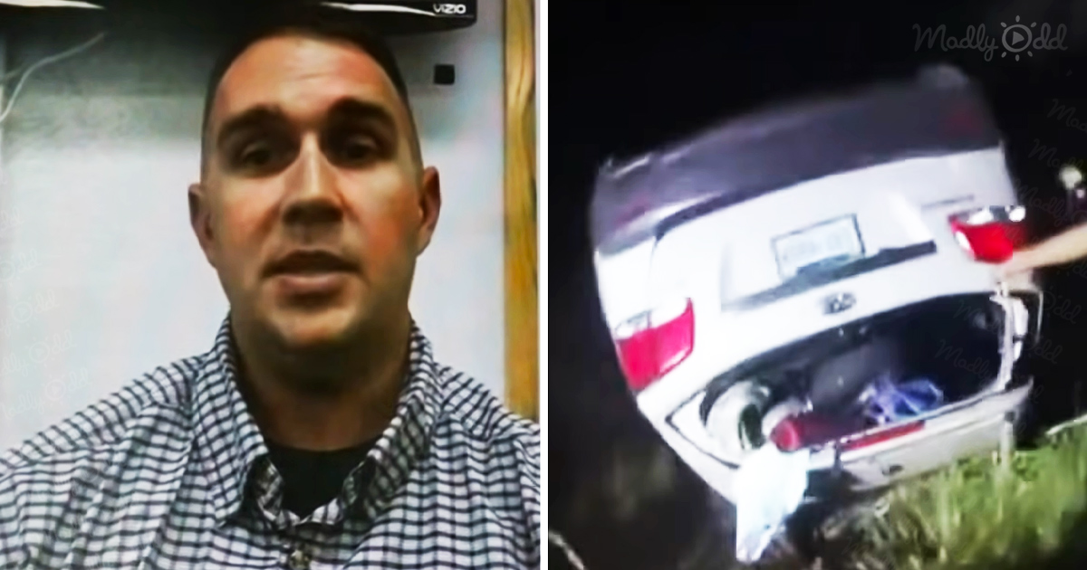 Heroic police officer helps woman who is stuck under a car