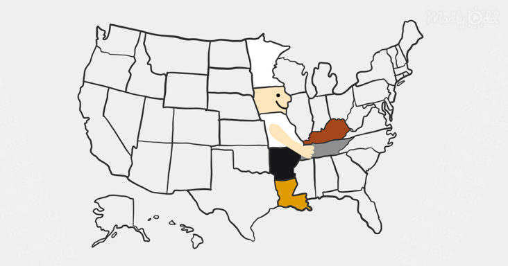 Chef carrying fried chicken hidden on the map of the USA – Madly Odd!