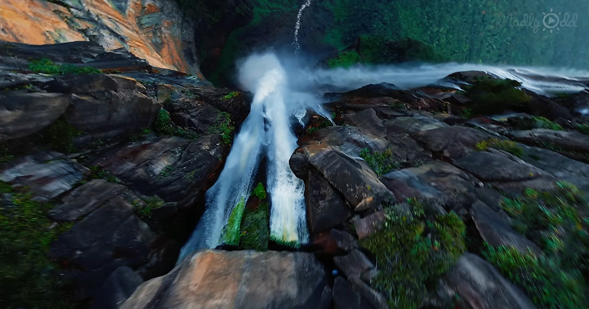 Drone footage feel like you’re flying through the waterfalls