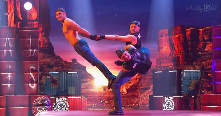 When he did that backward flip hand-to-hand with his partner, that was ...