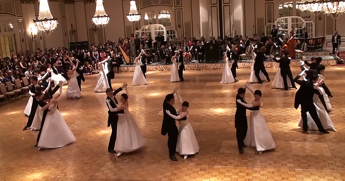16 couples perform complex synchronized Viennese Waltz no one will ...