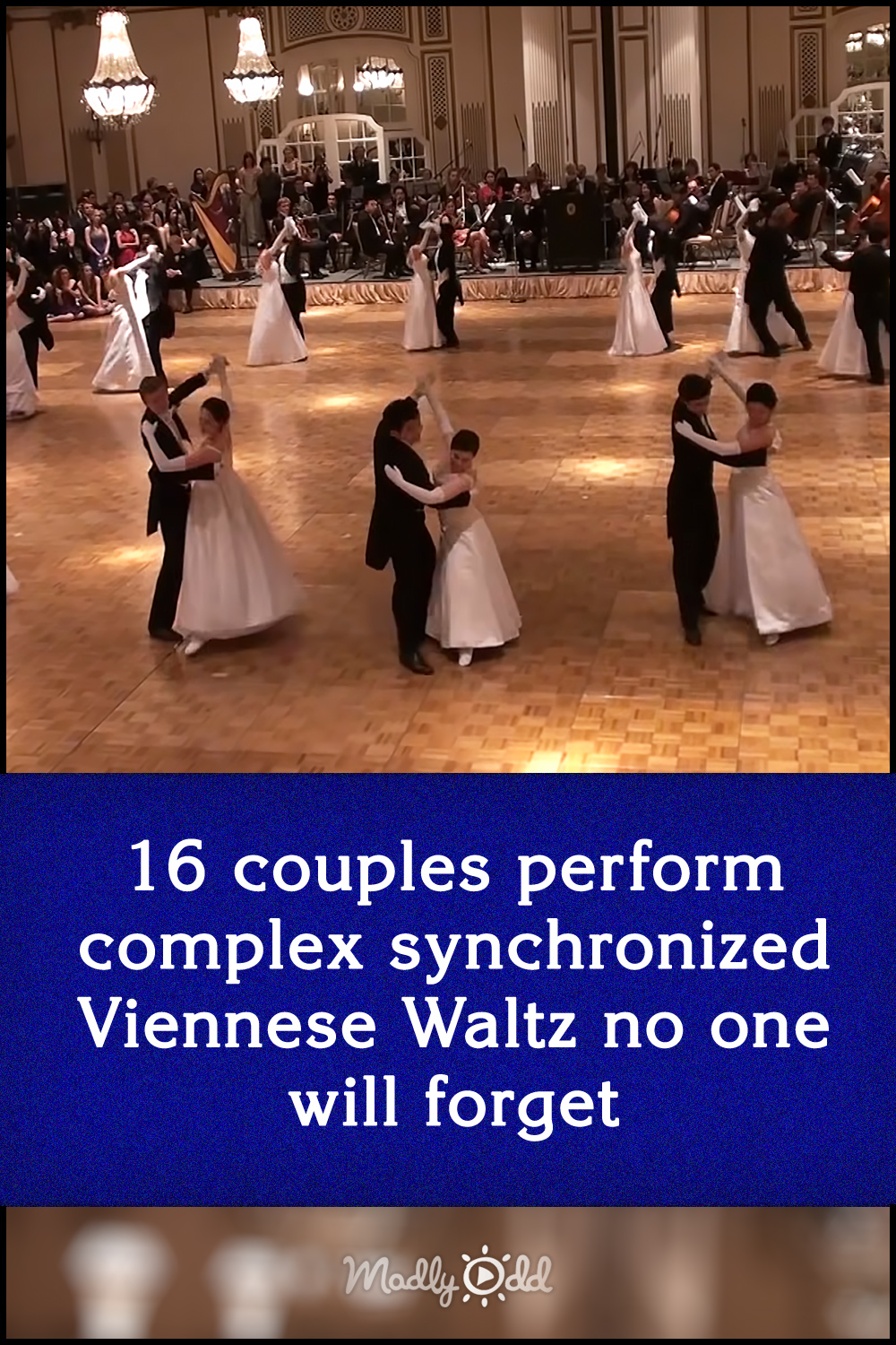 16 couples perform complex synchronized Viennese Waltz no one will ...