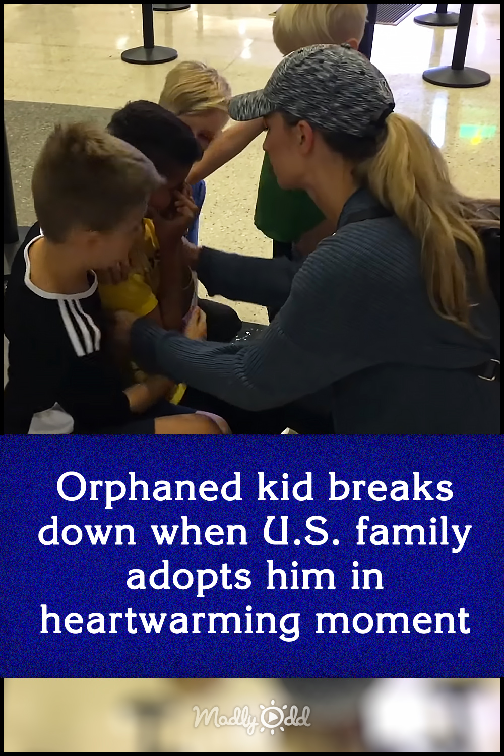 Orphaned kid breaks down when U.S. family adopts him in heartwarming moment