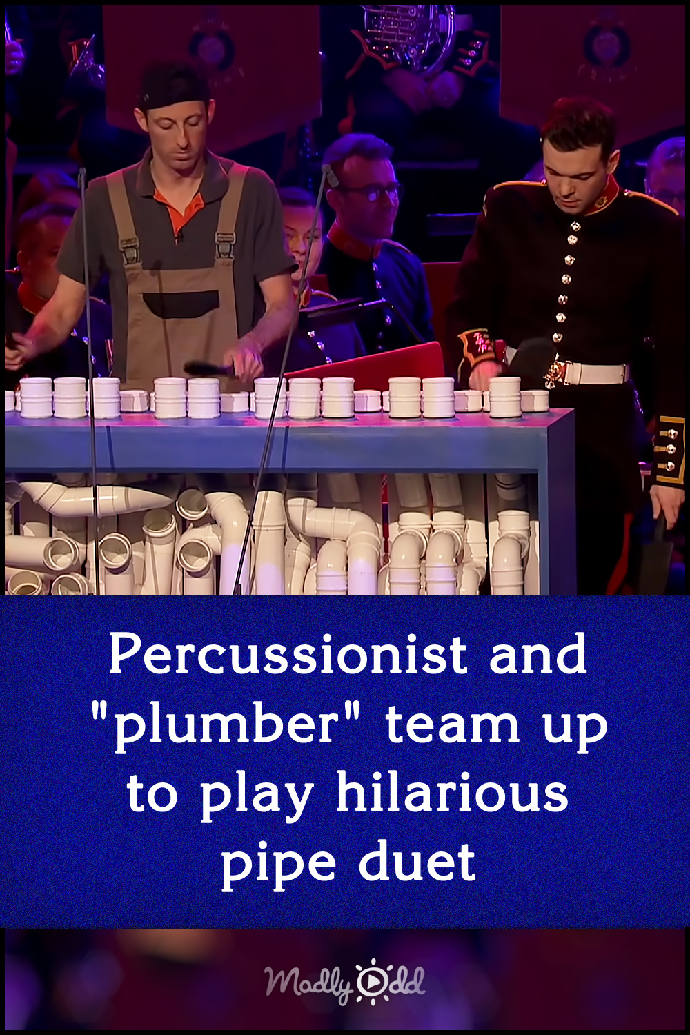 Percussionist and “plumber” team up to play hilarious pipe duet