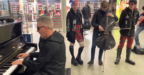 Punk rock fans appreciate classical music at public piano performance