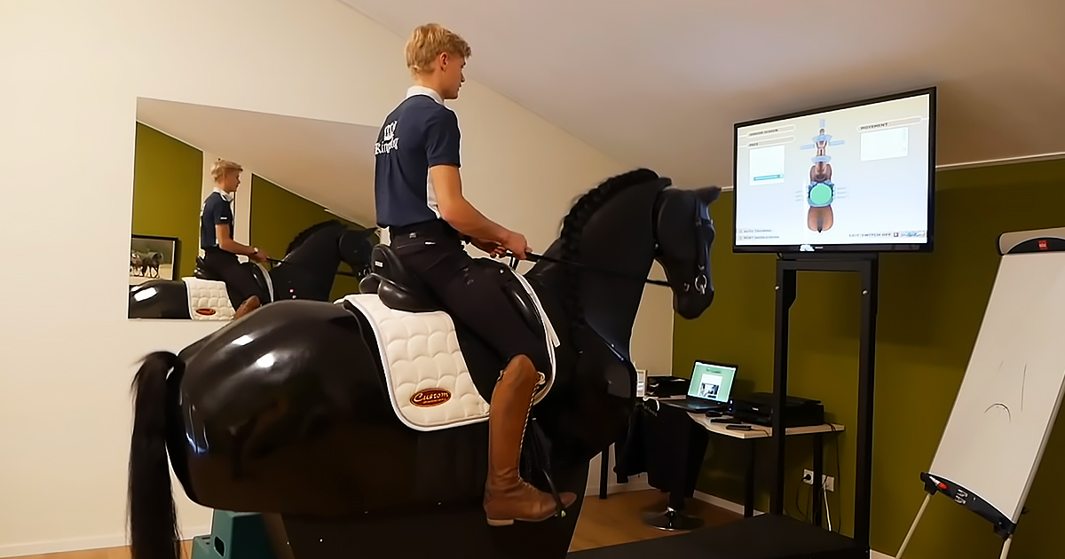 Trade-in your boring exercise equipment for this horse simulator