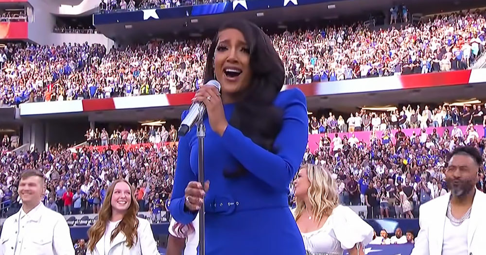 Mickey Guyton sings ‘Star-Spangled Banner’ in spectacular Super Bowl ...