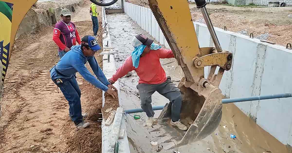 Construction crew cleverly uses excavator to save dog from drowning ...