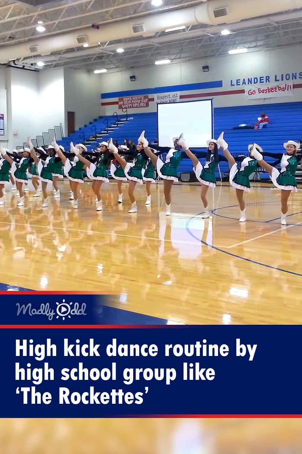 High kick dance routine by high school group like ‘The Rockettes ...