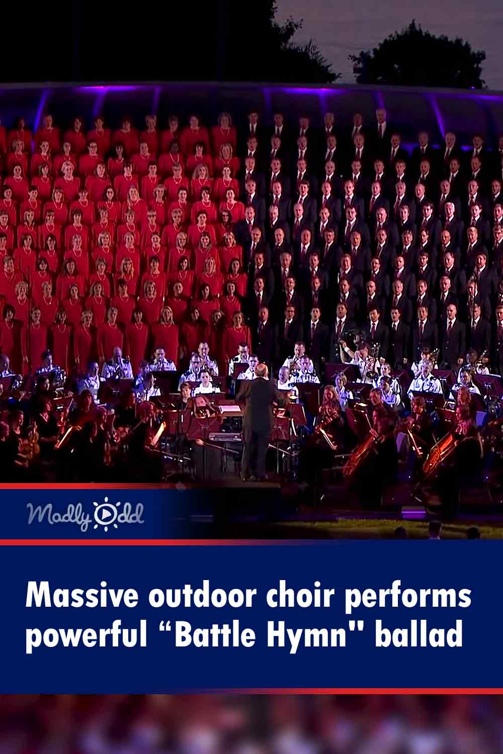 Massive outdoor choir performs powerful “Battle Hymn” ballad