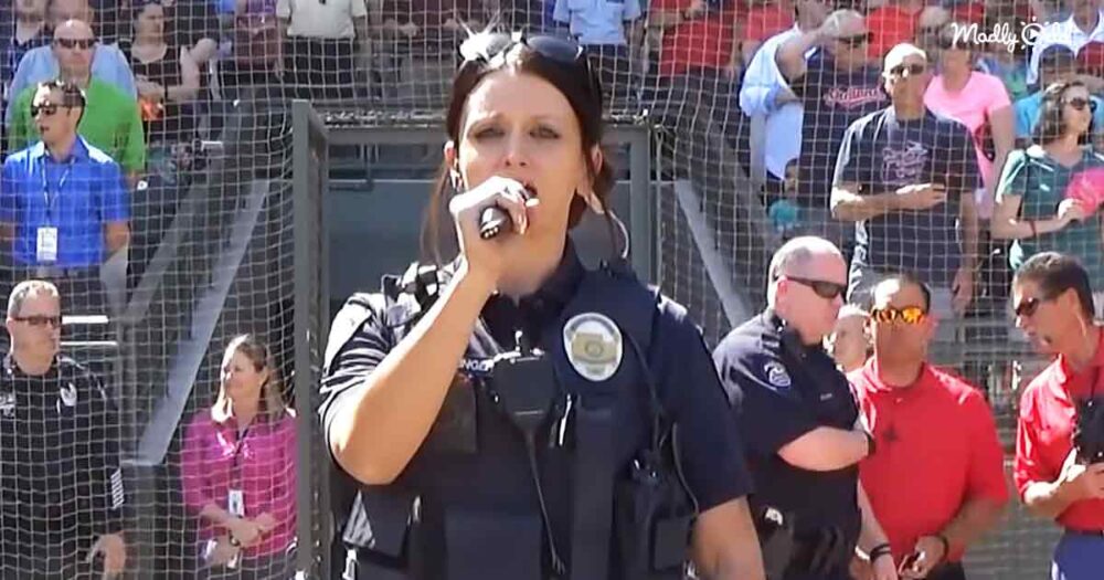 Cop takes the mic for “The Star-Spangled Banner” – Madly Odd!
