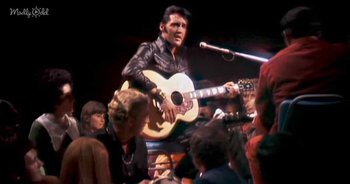 Sit-down concert with Elvis Presley singing “Are You Lonesome Tonight?”