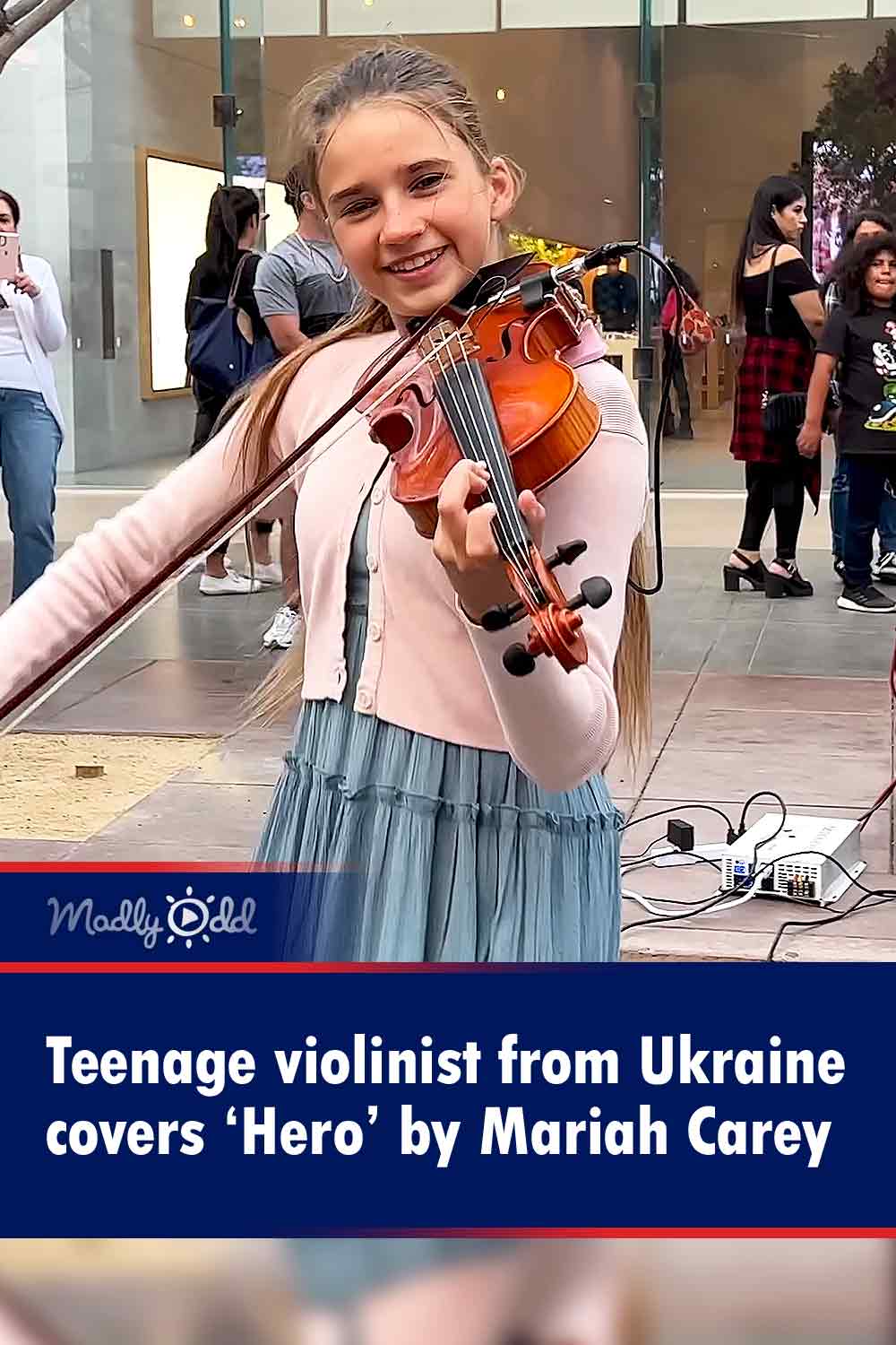 Teenage violinist from Ukraine covers ‘Hero’ by Mariah Carey