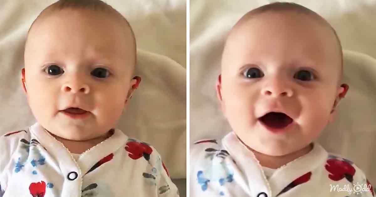 Deaf baby squeals with joy hearing her mom’s voice for the 1st time ...
