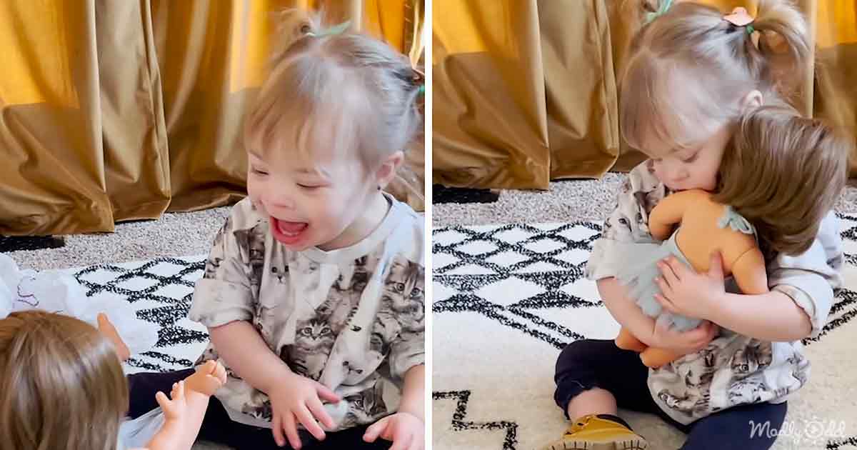 Little girl’s sweetest reaction to getting a doll that looks just like her