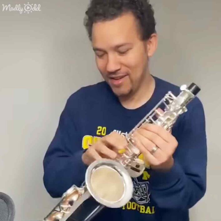 Baby has the cutest expression watching his grandpa playing the ...