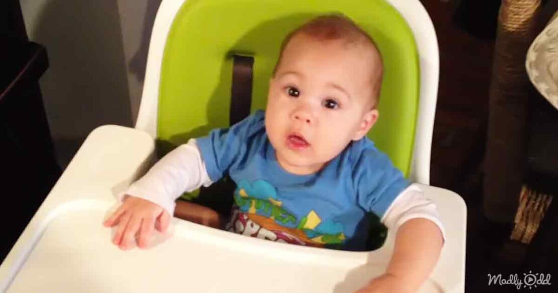 The cutest baby tastes chocolate for the first time and loves it