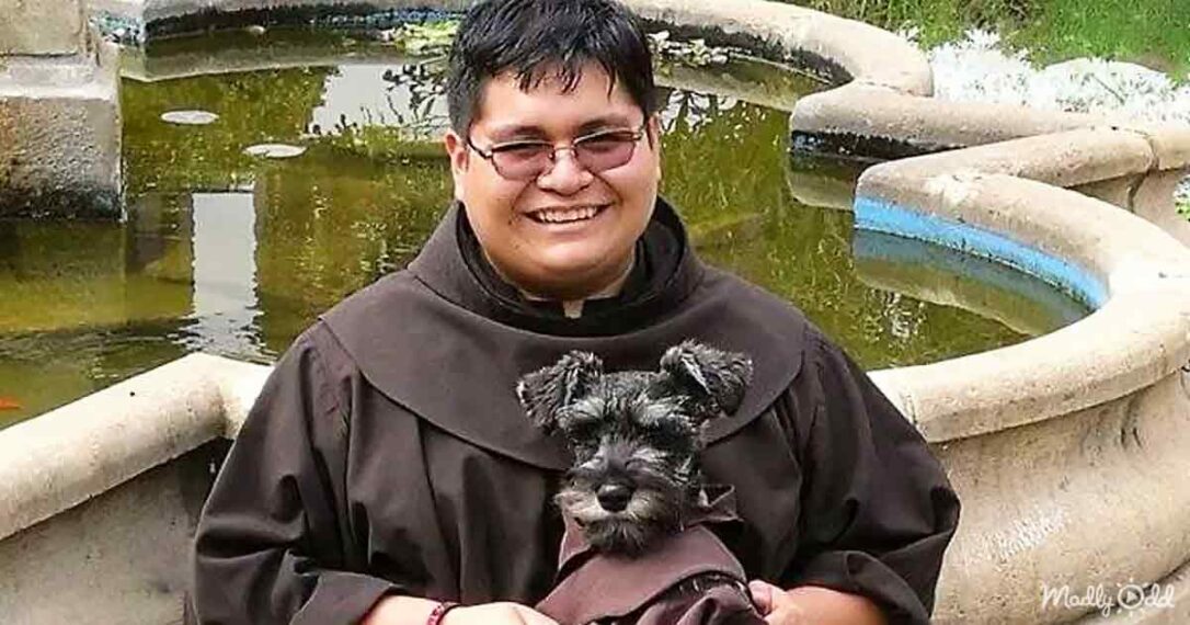 The cutest dog becomes an honorary friar at a monastery