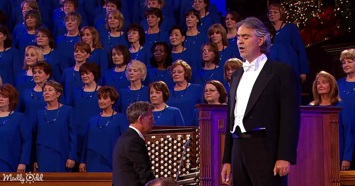 Andrea Bocelli and Tabernacle Choir sing ‘The Lord’s Prayer’ – Madly Odd!