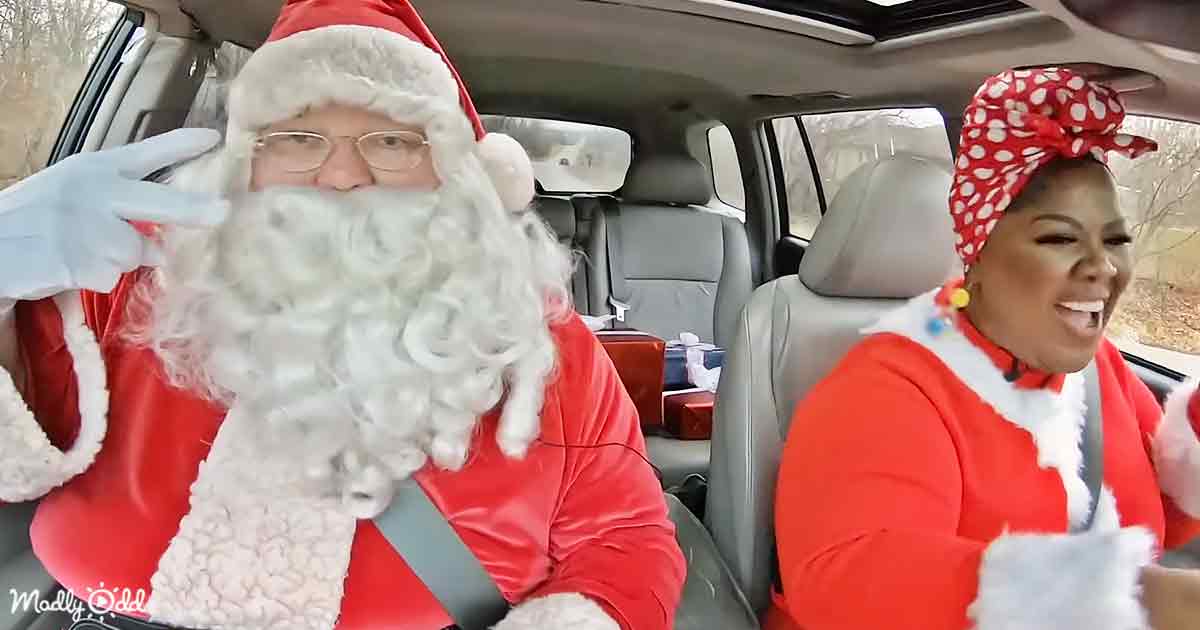 Santa Claus performs awesome carpool karaoke