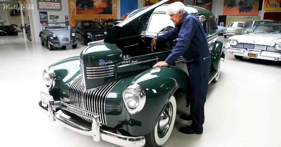 Jay Leno shows us Johnny Carson’s classic 1939 Chrysler Royal – Madly Odd!