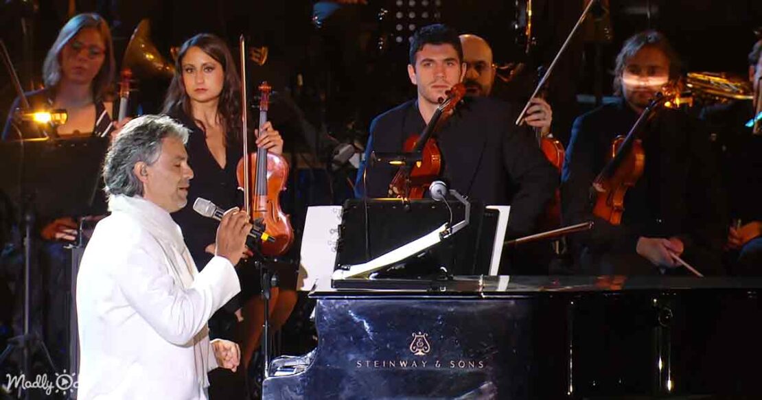 Andrea Bocelli performs the chilling hit that skyrocketed him to fame ...