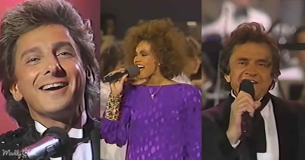 Barry Manilow sings ‘America the Beautiful’ with Whitney Houston and ...