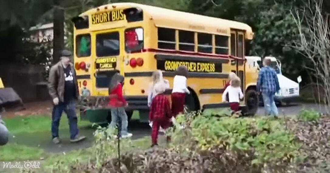 Doting Grandpa Astonishes Ten Grandkids with Personalized School Bus
