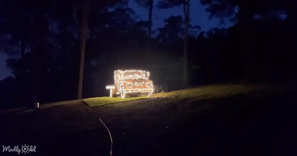 Adam’s dazzling Outback Christmas lights up with a farm truck spectacle