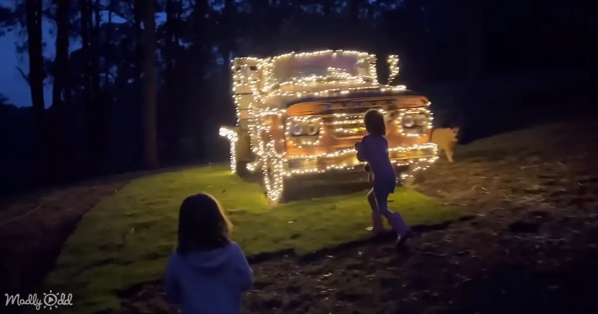 Adam’s dazzling Outback Christmas lights up with a farm truck spectacle